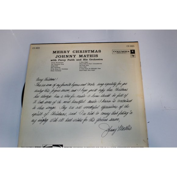 Columbia | Media | Lp Johnny Mathis Merry Christmas 958 | Poshmark